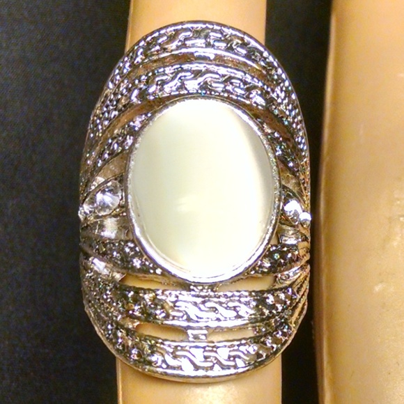 Jewelry | Elegant Large Stone Engraved Sexy Ring | Poshmark